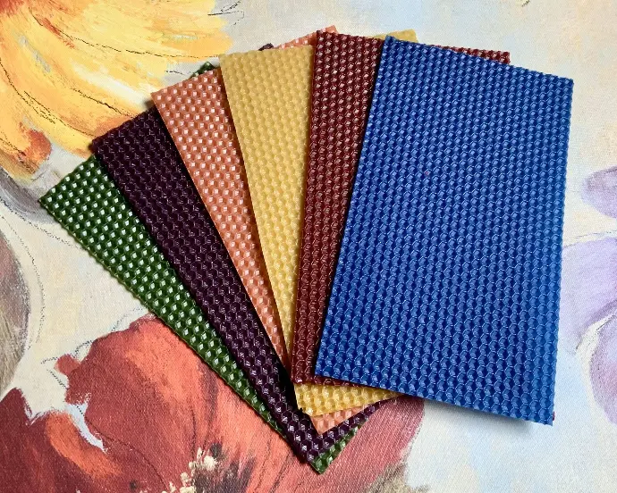 Kit de șase foi ceară albine colorate pentru creare lumânări fagure